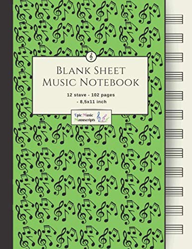 Blank Sheet Music Notebook: Music Manuscript Paper / White Marble Blank ...