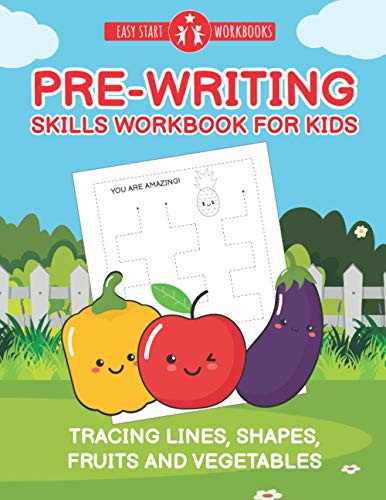 Pre-Writing Skills Workbook For Kids. Tracing Lines, Shapes, Fruits And ...