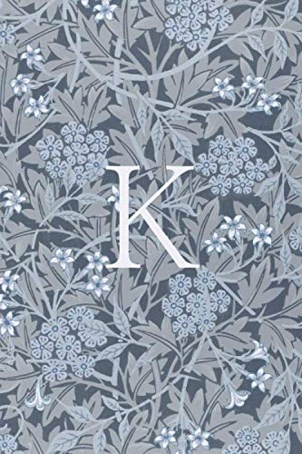 Letter K Initial Notebook: Floral, 100 Pages, 6” x 9” (Blank Lined ...