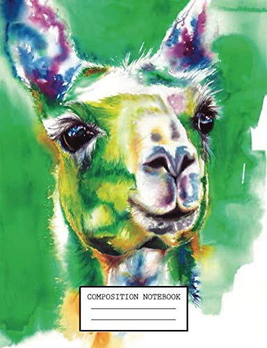 Composition Notebook: Funny Llama Cactus Wide Ruled Paper Notebook ...