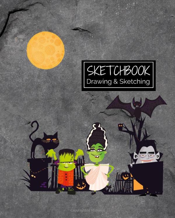 Sketchbook Drawing & Sketching: Creepy Halloween Themed Sketch Book for ...