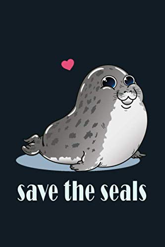Save The Seals: Funny Seal Ocean Notebook 120 pages 6"x9"|5x5 mm Graph ...