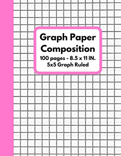 Graph Paper Composition: 5x5 Graph Ruled | 100 Pages | Large Print ...
