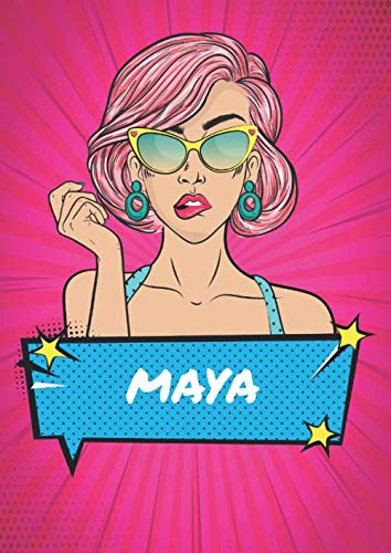 Maya: Vintage 90s Theme Comic Pop Art Girl Notebook Journal ...