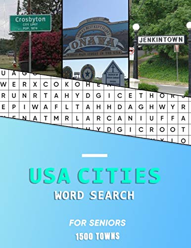 USA Cities word search for Seniors: A big educational word find book of ...