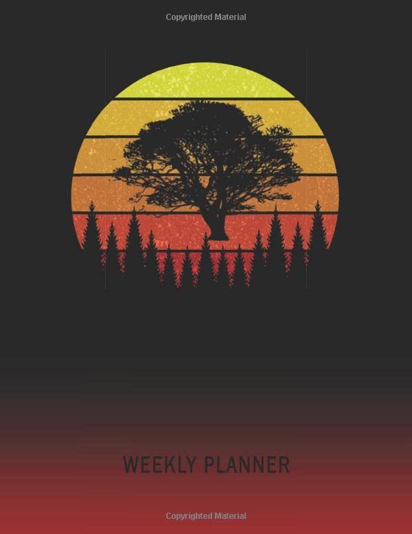 Weekly Planner: Tree | 2021 - 2022 | Plan Weeks for 1 Year | Retro ...