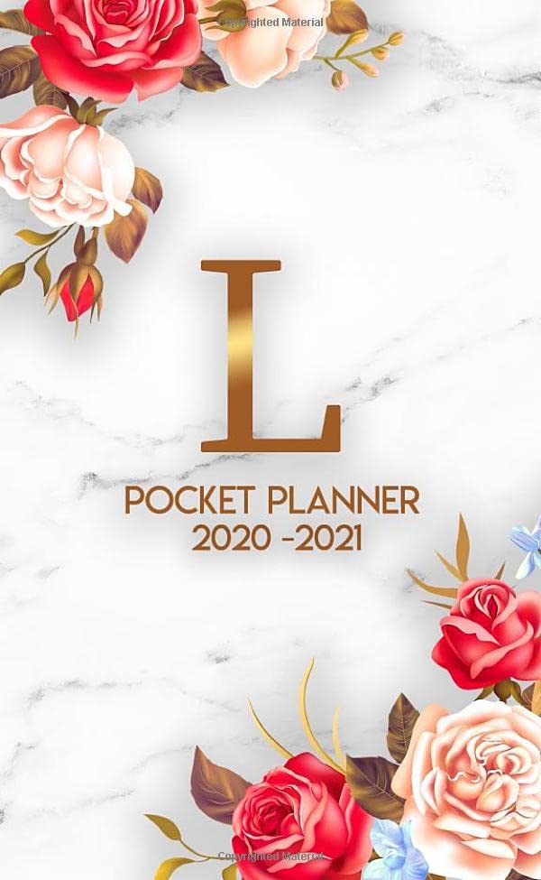 2020-2021 Pocket Planner: Grey Marble 2 Year Monthly Pocket Organizer ...