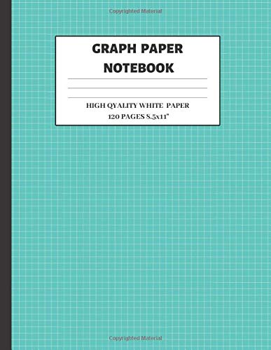 Graph Paper Notebook: Turquoise Aquamarine Unruled Grid/Squared Blank ...