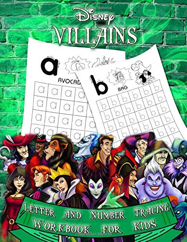 Villains Letter And Number Tracing Workbook For Kids: Fun With Numbers ...