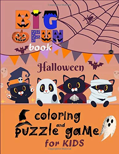 Big Fun Halloween Book Coloring and Puzzle game for kids: Children ...