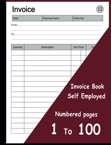 Invoice Book Self Employed Numbered pages 1 To 100 by Pitovaliano ...