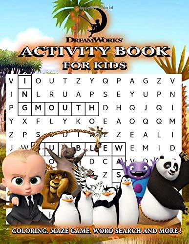 Dreamworks Activity Book For Kids: Motivate Your Kids By The Creative ...