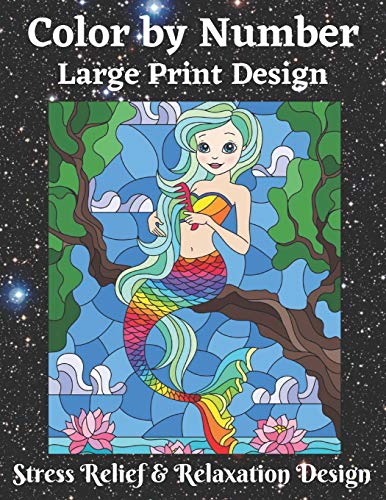 Color by Number Large Print Design Stress Relief & Relaxation Design ...