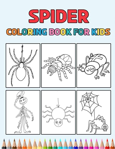 Spider Coloring Book for Kids: 10 Easy Designs to Color | Fun Colouring ...