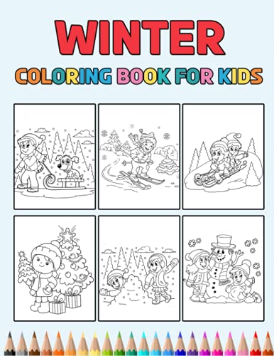 Winter Coloring Book for Kids: 10 Easy Designs to Color | Fun Colouring ...