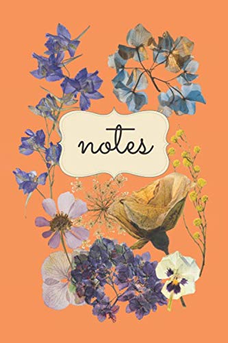 Notes: Pressed flower blank, lined notebook for women. Dried flower ...