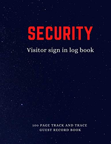 SECURITY Visitor sign in log book: Track and trace guest record book ...