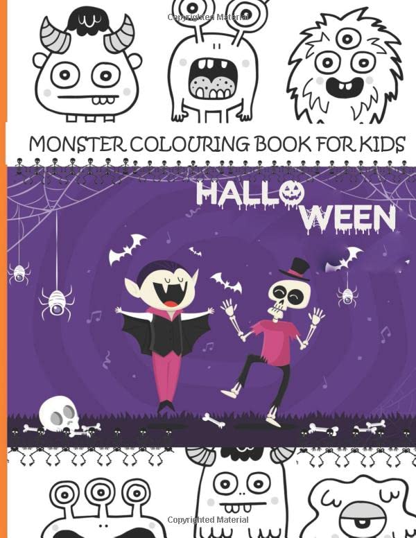 halloween monster colouring book for kids: Colouring book for children ...