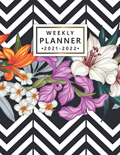 2021-2022 Weekly Planner: Awesome Floral Weekly Agenda, Diary, Calendar ...
