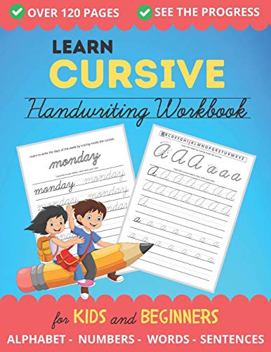 LEARN CURSIVE Handwriting Workbook for Kids and Beginners: Cursive ...