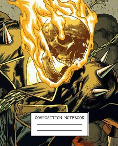 Composition Notebook: Ghost Rider Soft Glossy Wide Ruled Composition ...