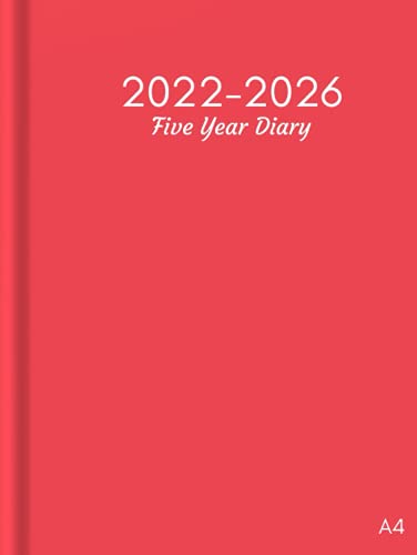 2022-2026 A4 Five Year Diary: 5 Year Diary Week To View, Lined Diary ...