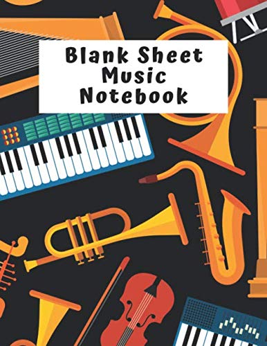 blank sheet music notebook: Music Manuscript Paper / White Marble Blank ...