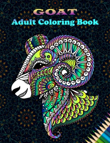 Goat Adult Coloring Book: An Adults Beautiful Farm Animals Goat ...
