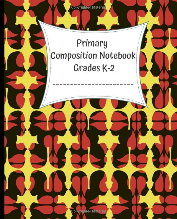 Primary Composition Book: Dotted Midline and Picture Space | Grades K-2 ...
