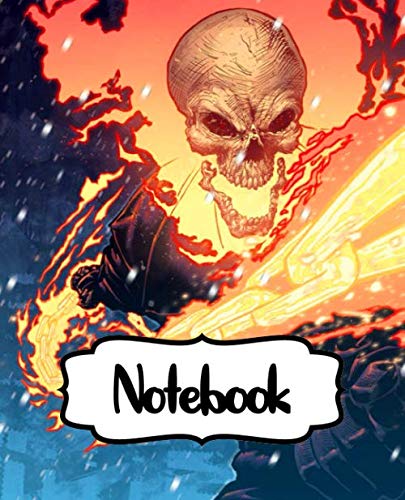 Notebook: Ghost Rider Soft Glossy College Ruled Notebook with Ruled ...