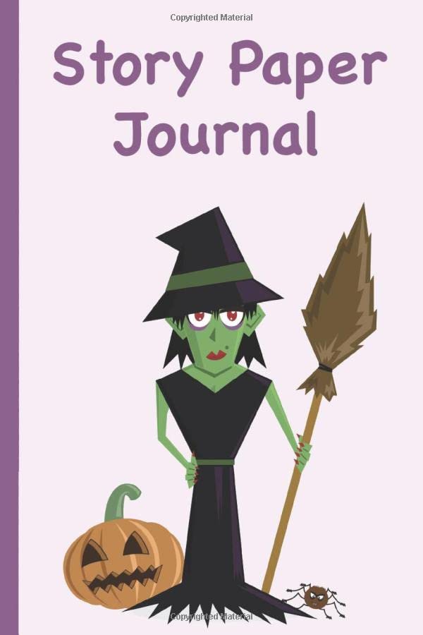 Story Paper Journal: Scary Cartoon Witch Write & Draw Story Journal For ...
