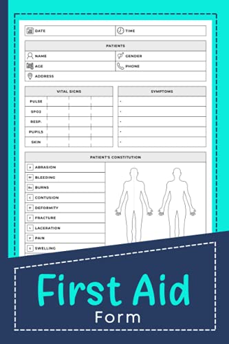 First Aid Form: Medical First Aid Form & Injury Report Logbook for Any ...