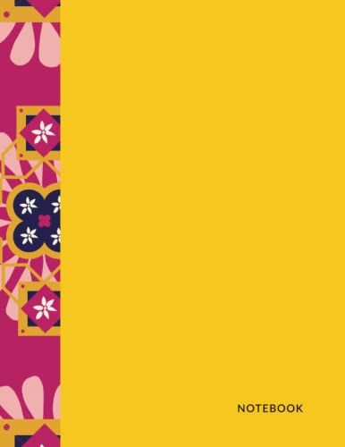 Notebook Yellow Composition Notebook With Flowers Pattern Print Spine notebook-yellow-composition-notebook-with-flowers-pattern-print-spine
