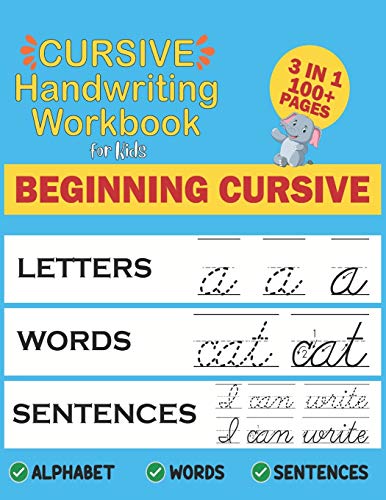Cursive handwriting For Kids Beginning Cursive: Letters Words Sentences ...