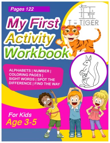 My First Grade Activity Workbook for kids Age 3-5: ALPHABET | NUMBER ...
