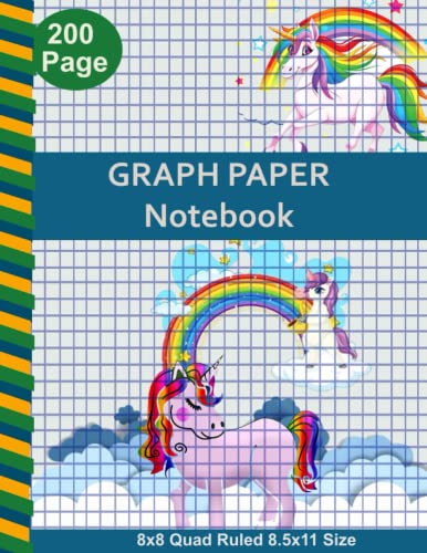 Graph Paper 8x8 Grid: Black/White, Quad Rule Notebook for all grades, 8 ...