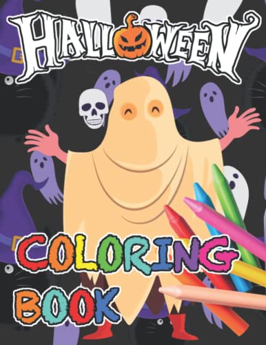 Halloween Coloring Book: Coloring book with cute spooky scary design ...