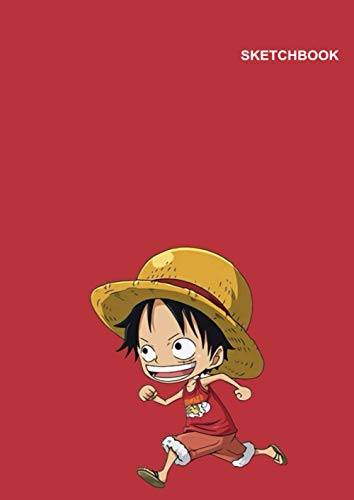 Anime One Piece Luffy Sketchbook: Blank Unlined Paper, 110 Pages, (8.27 ...