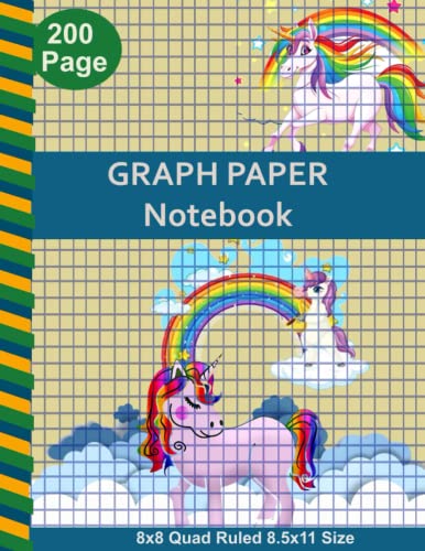 Graph Paper 8x8 Grid: Black/White, Quad Rule Notebook for all grades, 8 ...