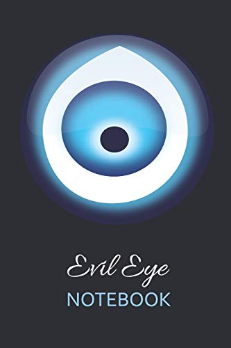 Evil Eye Notebook: Navy Blue - Lined Notebook 6x9 White 120p by Good ...