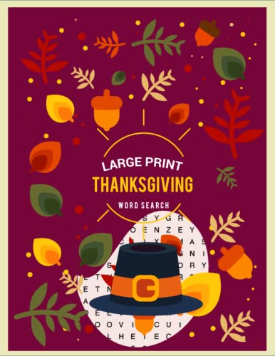 Large Print Thanksgiving Word Search: Large Print Autumn Fall Word ...