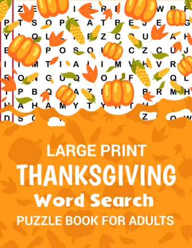 Large Print Thanksgiving Word Search Puzzle Book For Adults: Large ...