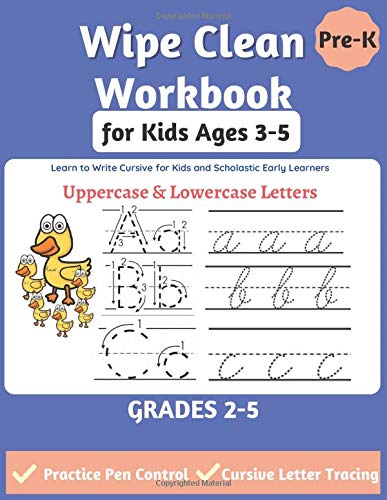 Wipe Clean Workbook: Wipe-Clean Workbook Pre-K. Cursive Handwriting Practice Pen Control and ...