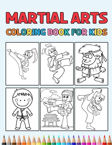 Martial Arts Coloring Book for Kids: 10 Easy Designs to Color | Fun ...