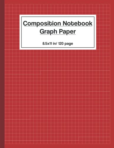Composition Notebook Graph Paper: Red Quad Ruled Composition Notebook 8 ...