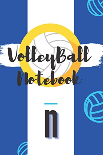 N Volleyball Notebook: Monogram Lined Blank Notebook Journal, Notebook ...
