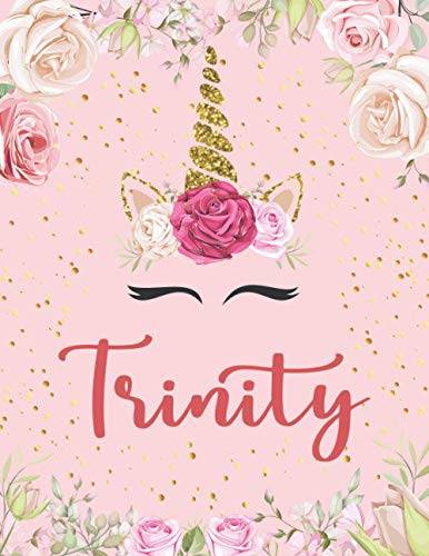 Trinity: Composition Notebook | Personalized Flowers Unicorn Notebook ...