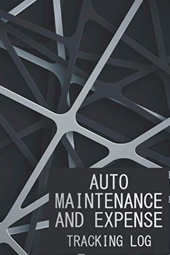Auto maintenance and expense tracking log: Black abstract cover-All ...