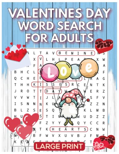 Valentine’s Day Word Search for Adults: Large Print Valentine’s Day ...