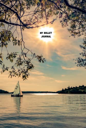 Hardcover Bullet Journal: Sturdy and Lovely Sunset and Sail Dot Grid ...